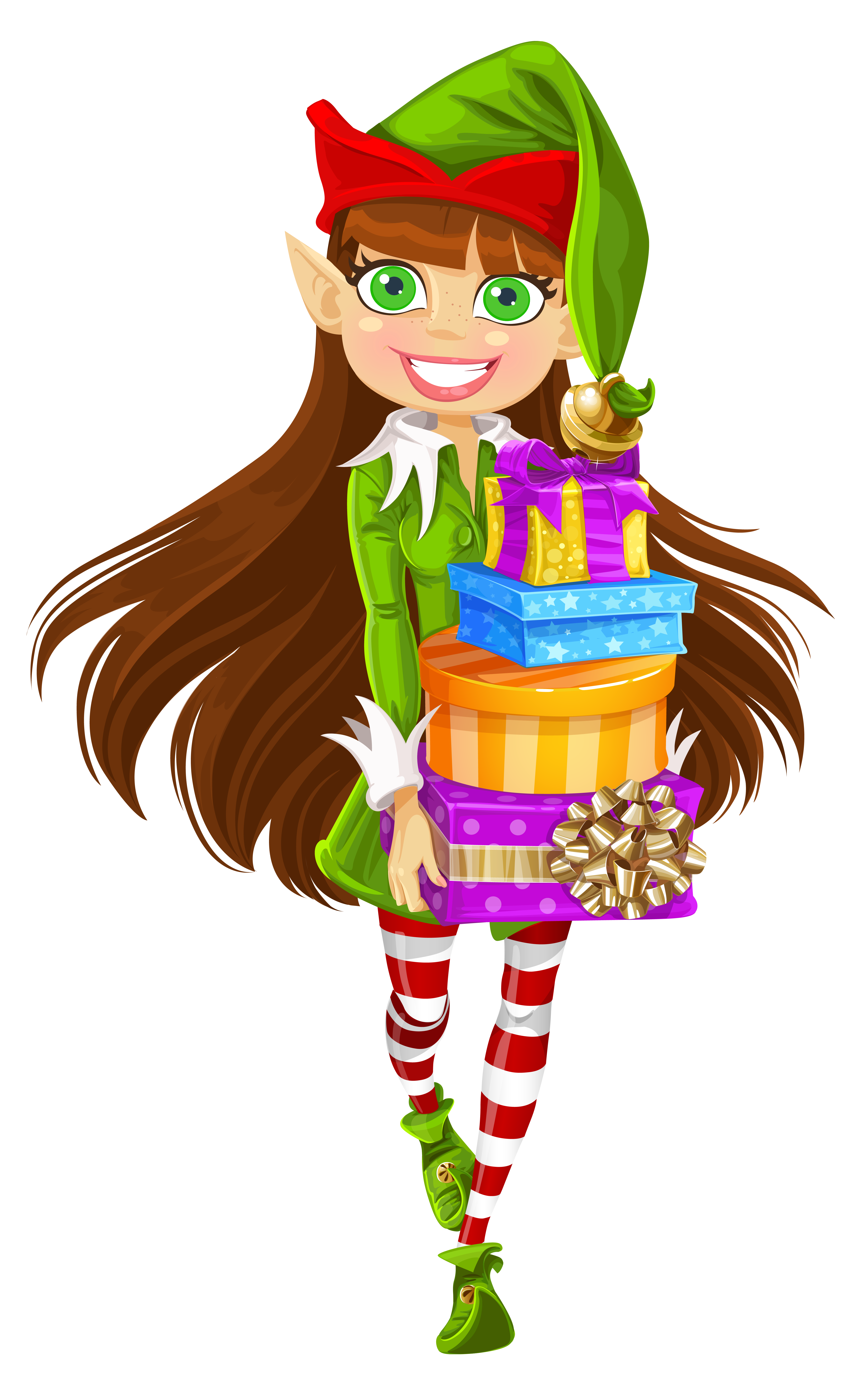 Christmas Girl Elf With Ts Png Picture Gallery Yopriceville High Quality Images And