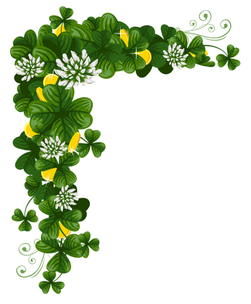 St Patricks Day Shamrocks With Coins Png Clipart
