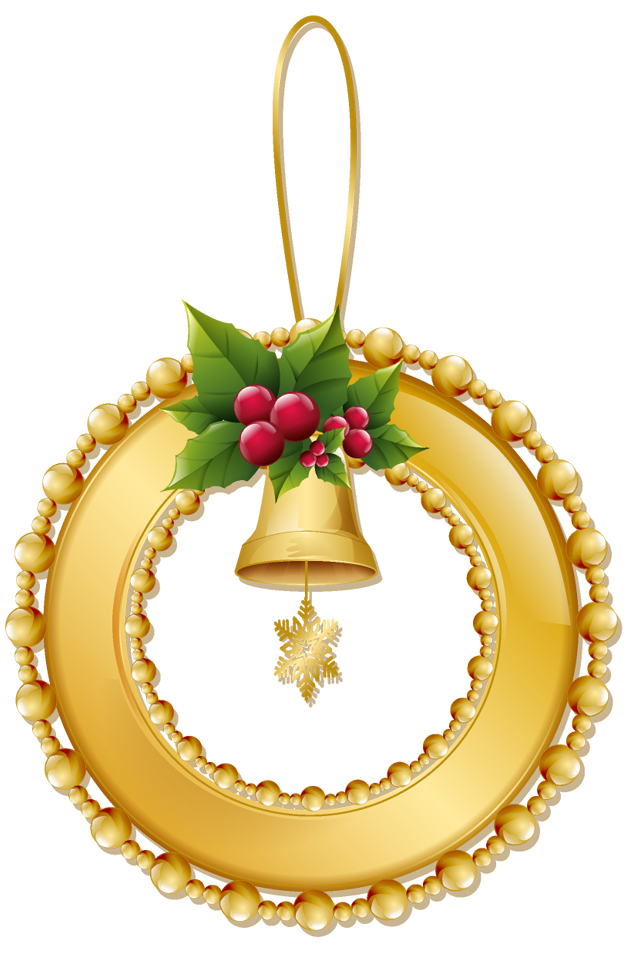 Christmas Gold Wreath With Bell Png Ornament Gallery Yopriceville