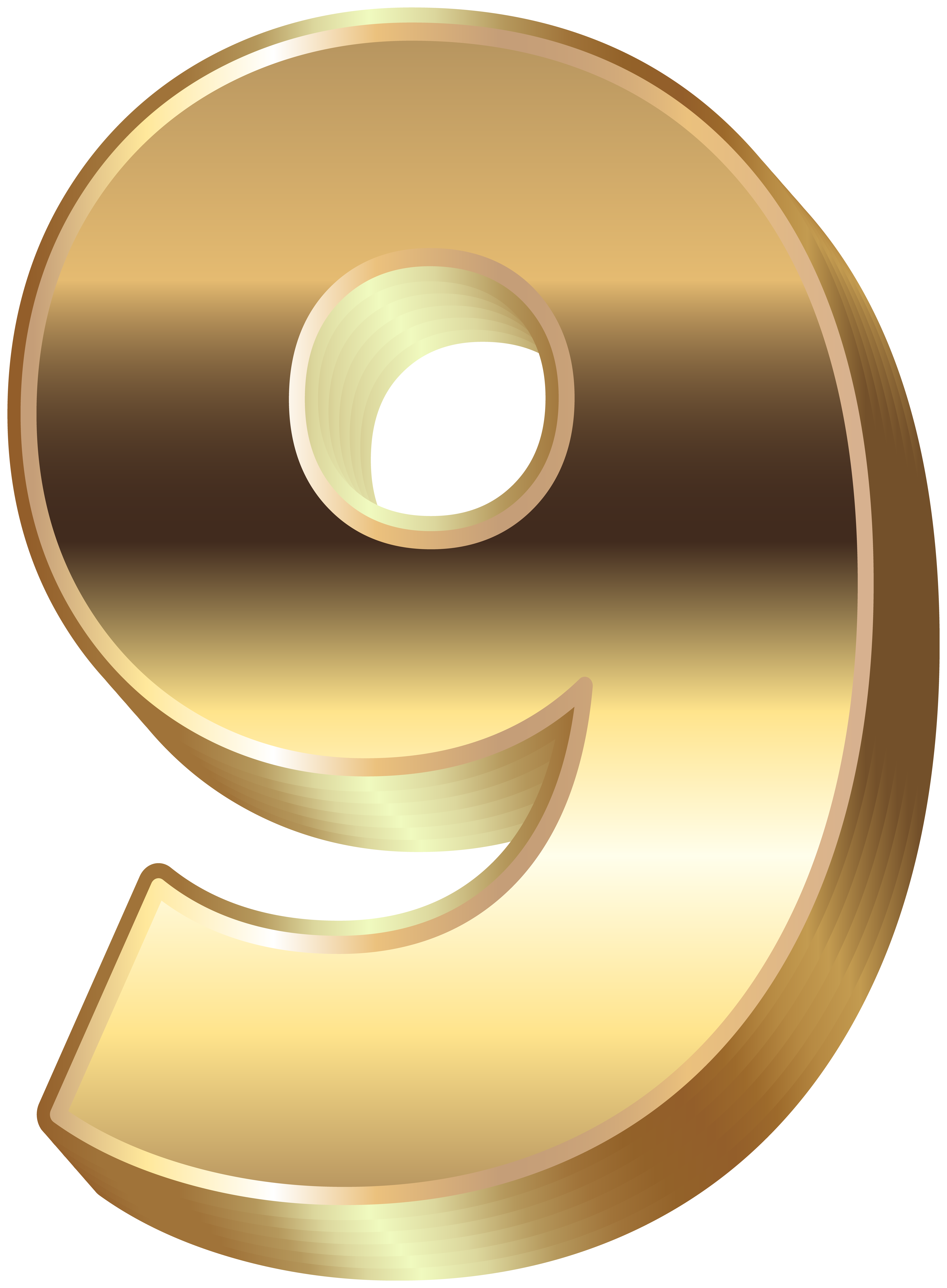 Gold Number 9 Clip Art
