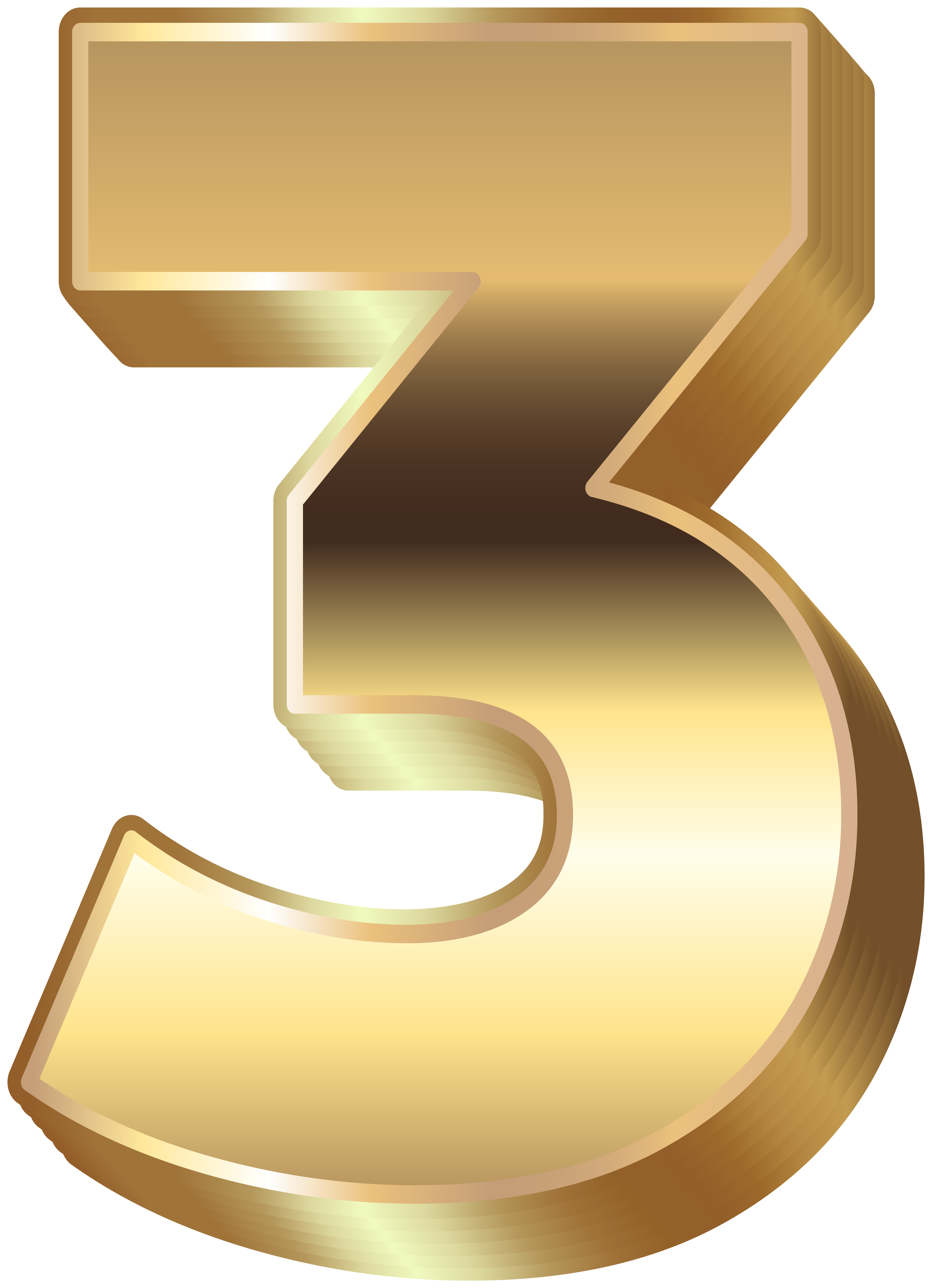 3d Gold Number Three Png Clip Art Gallery Yopriceville High Quality