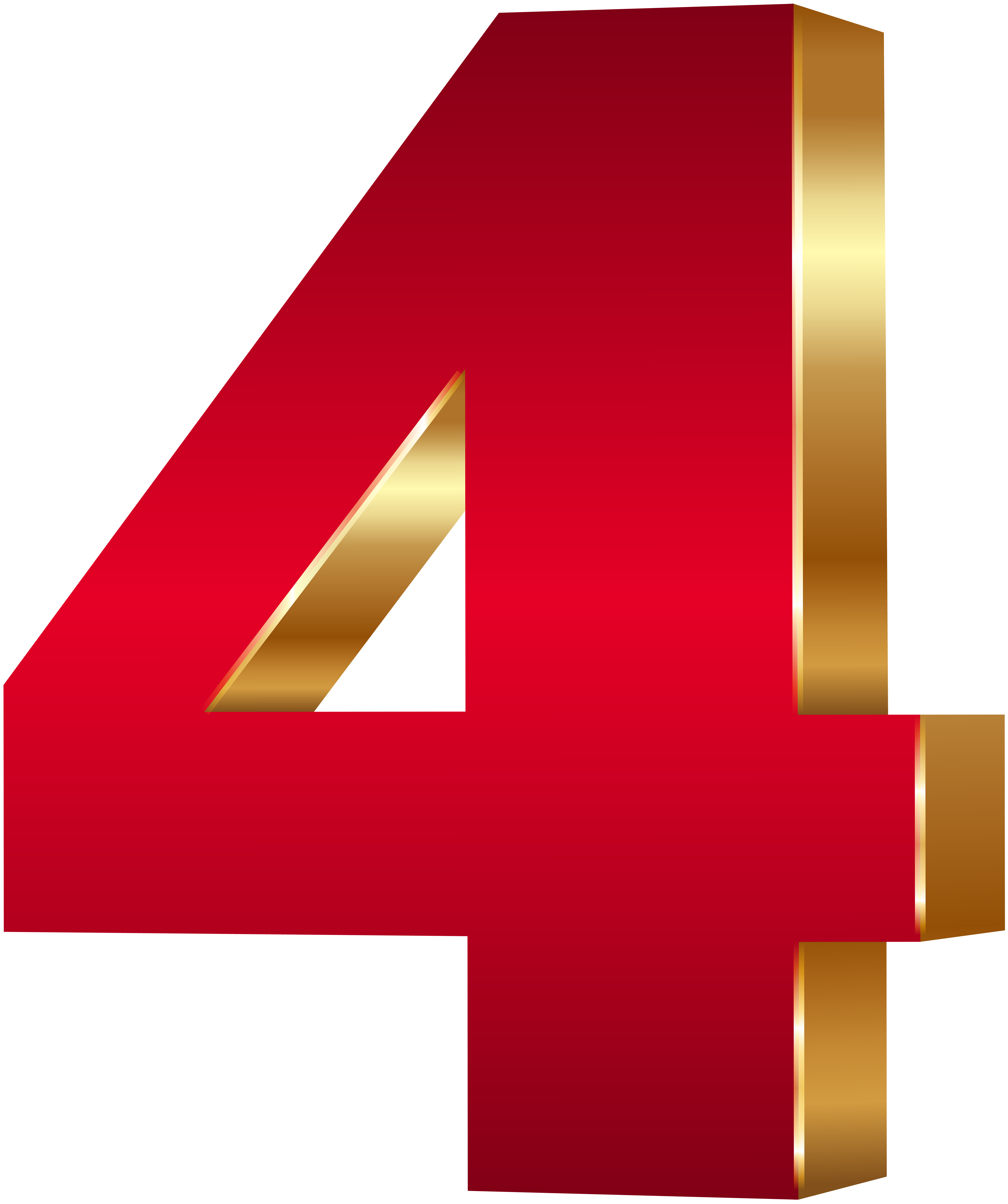 3d Number Four Red Gold Png Clip Art Image Gallery Yopriceville