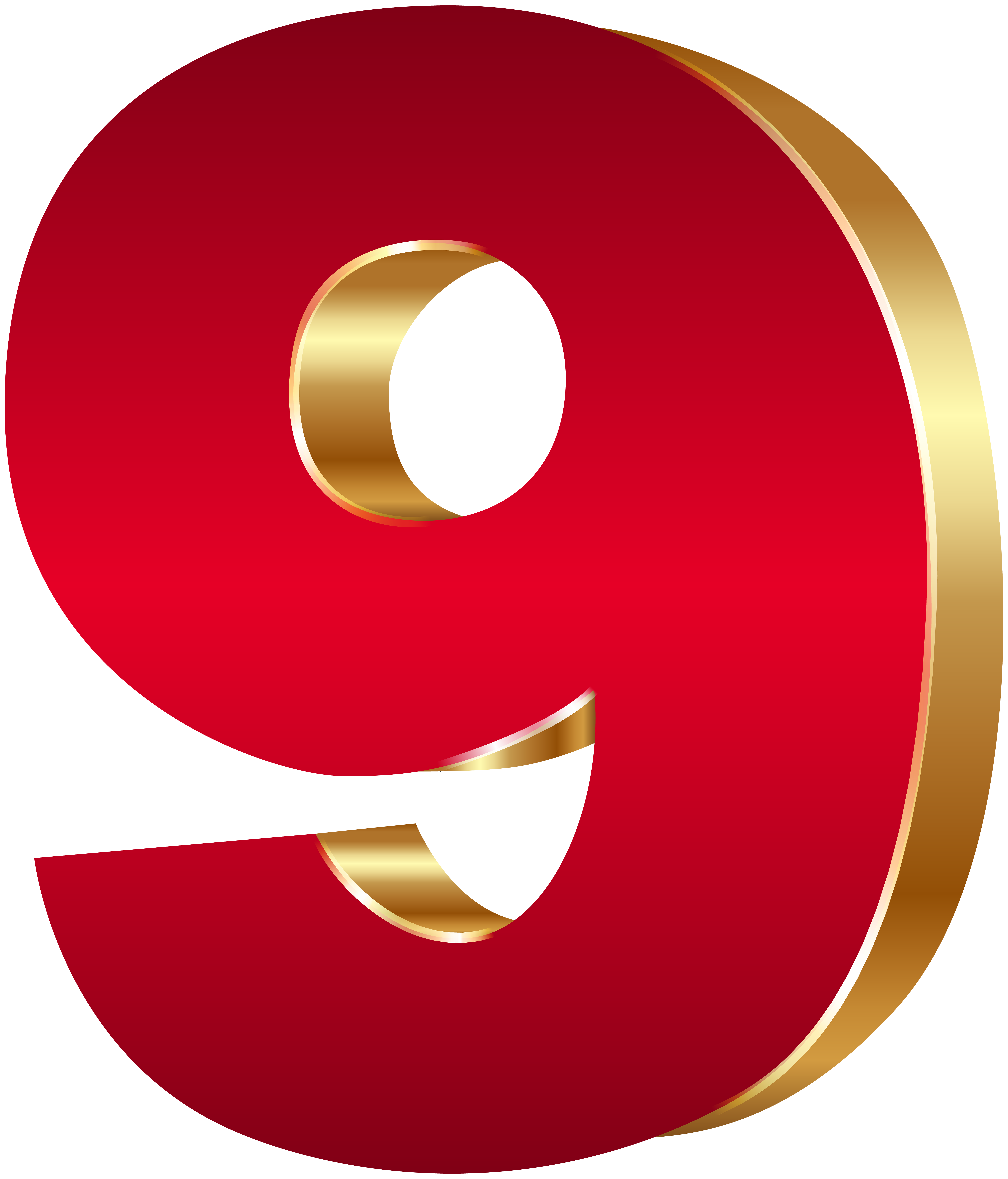 3d Number Nine Red Gold Png Clip Art Image Gallery Yopriceville