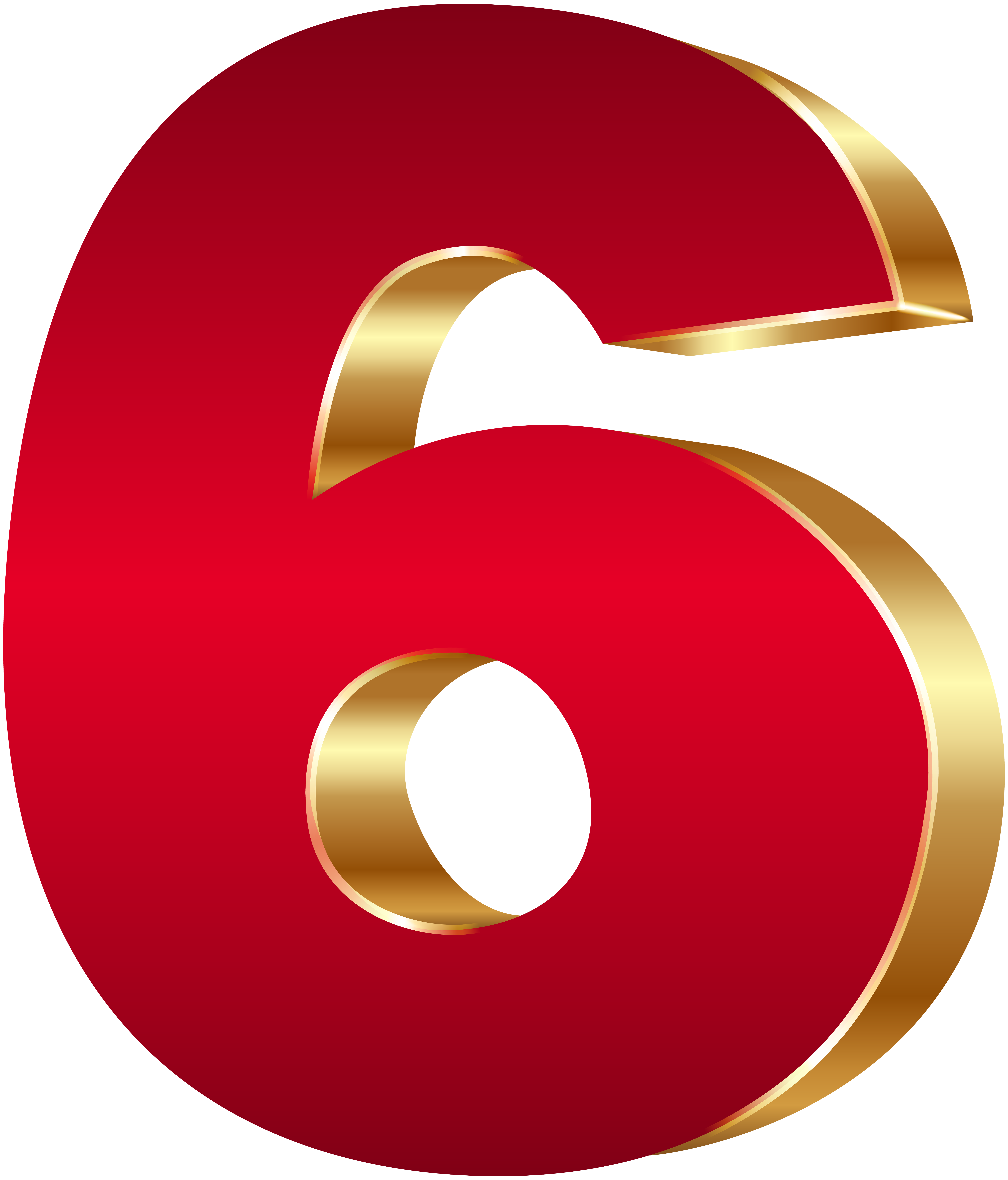 3d Number Six Red Gold Png Clip Art Image Gallery Yopriceville High