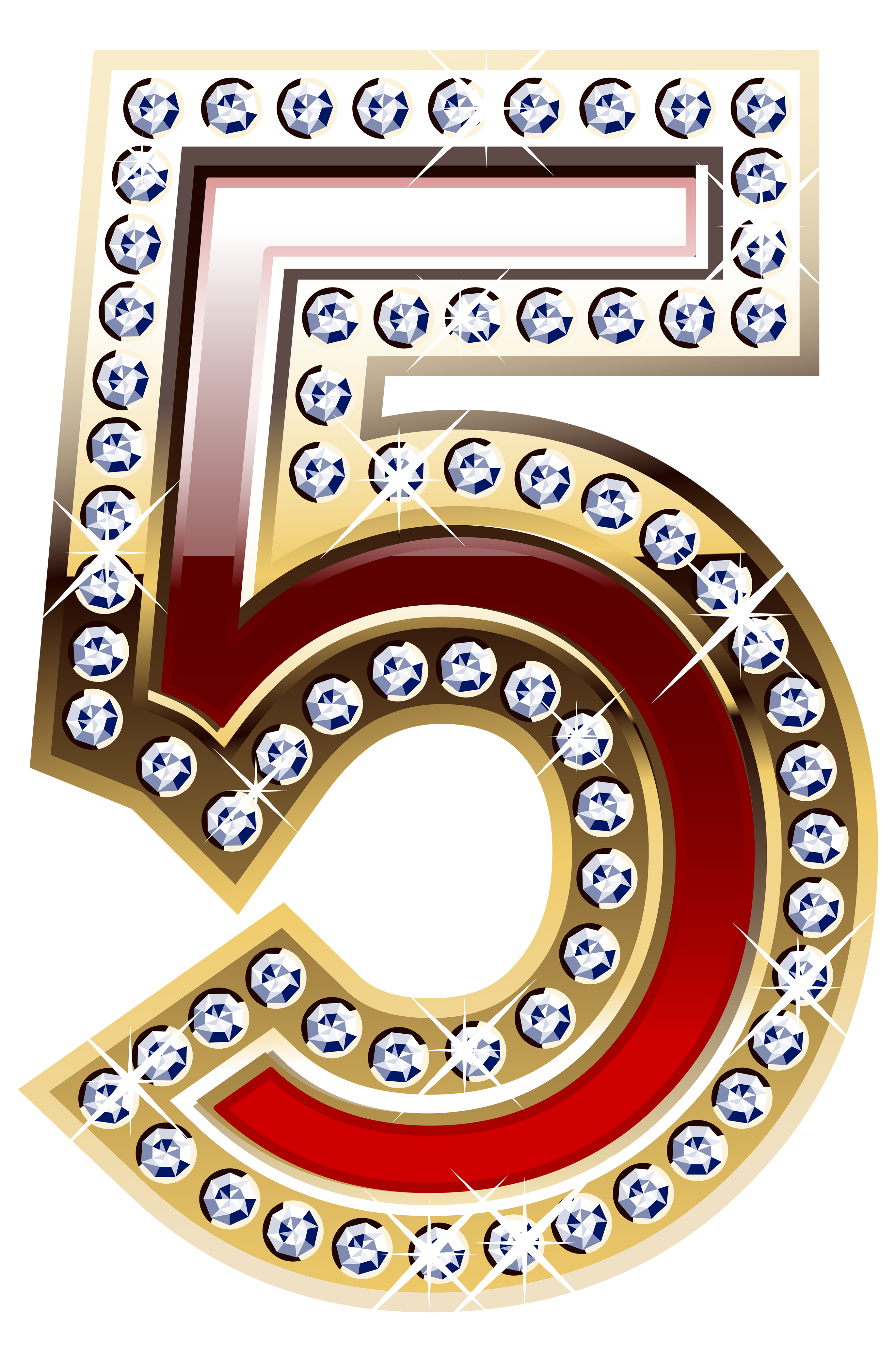 Gold And Red Number Five Png Clipart Image Clip Art Scrapbook Images