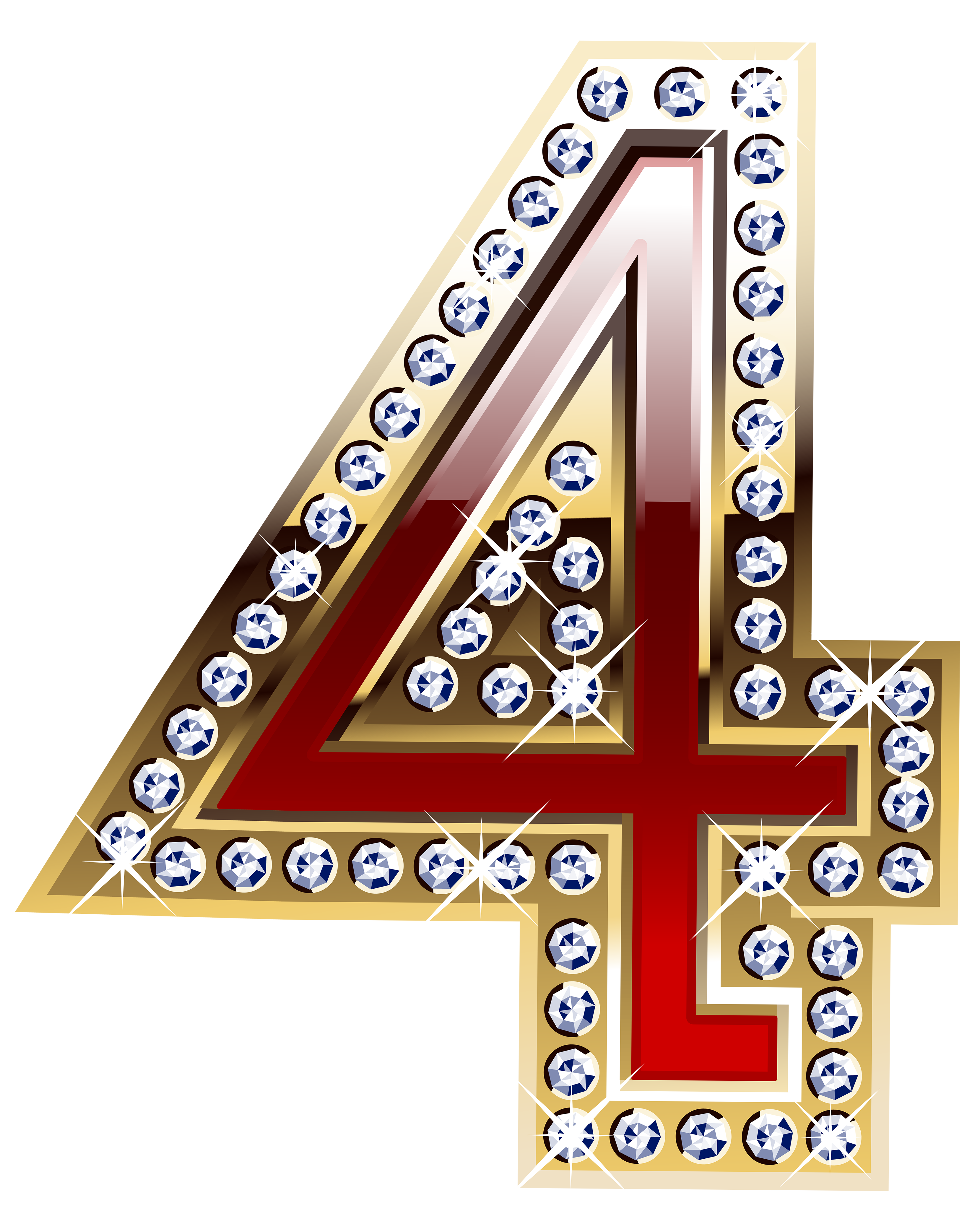Gold And Red Number Four Png Clipart Image Gallery Yopriceville