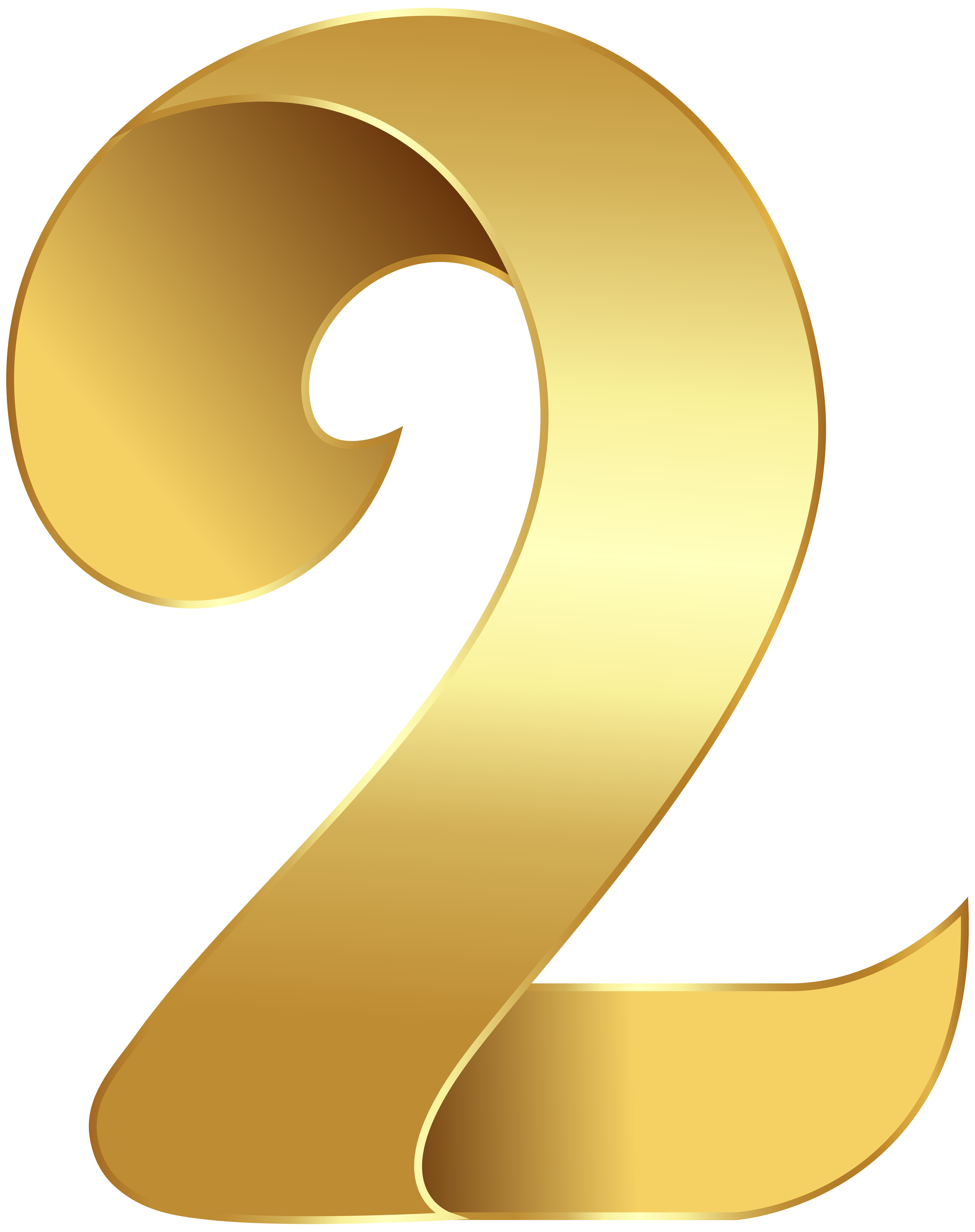 Golden Number Two Transparent PNG Clip Art Image | Gallery Yopriceville ...