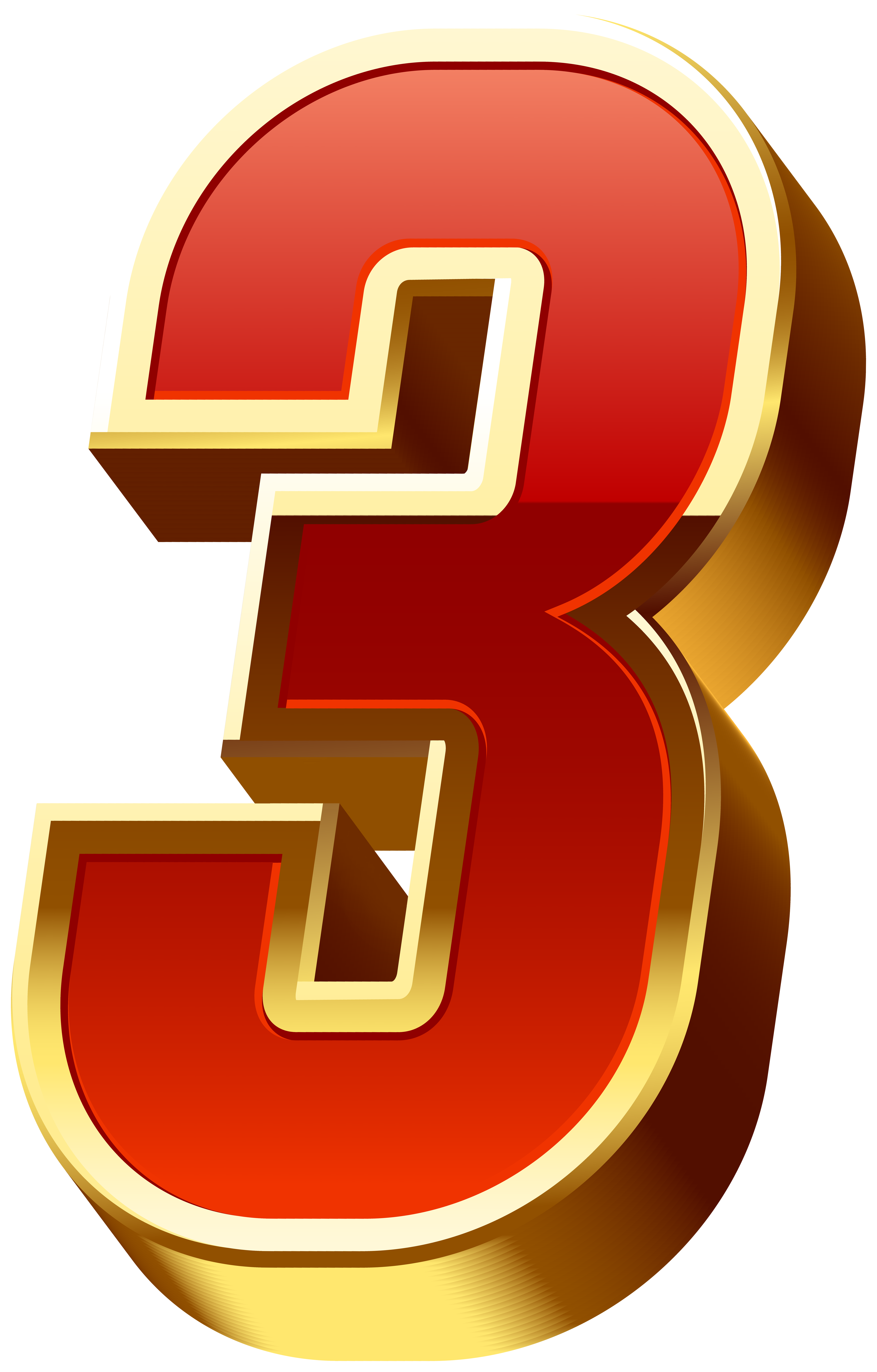 Number Three Golden Png Clip Art Image Gallery Yopriceville High