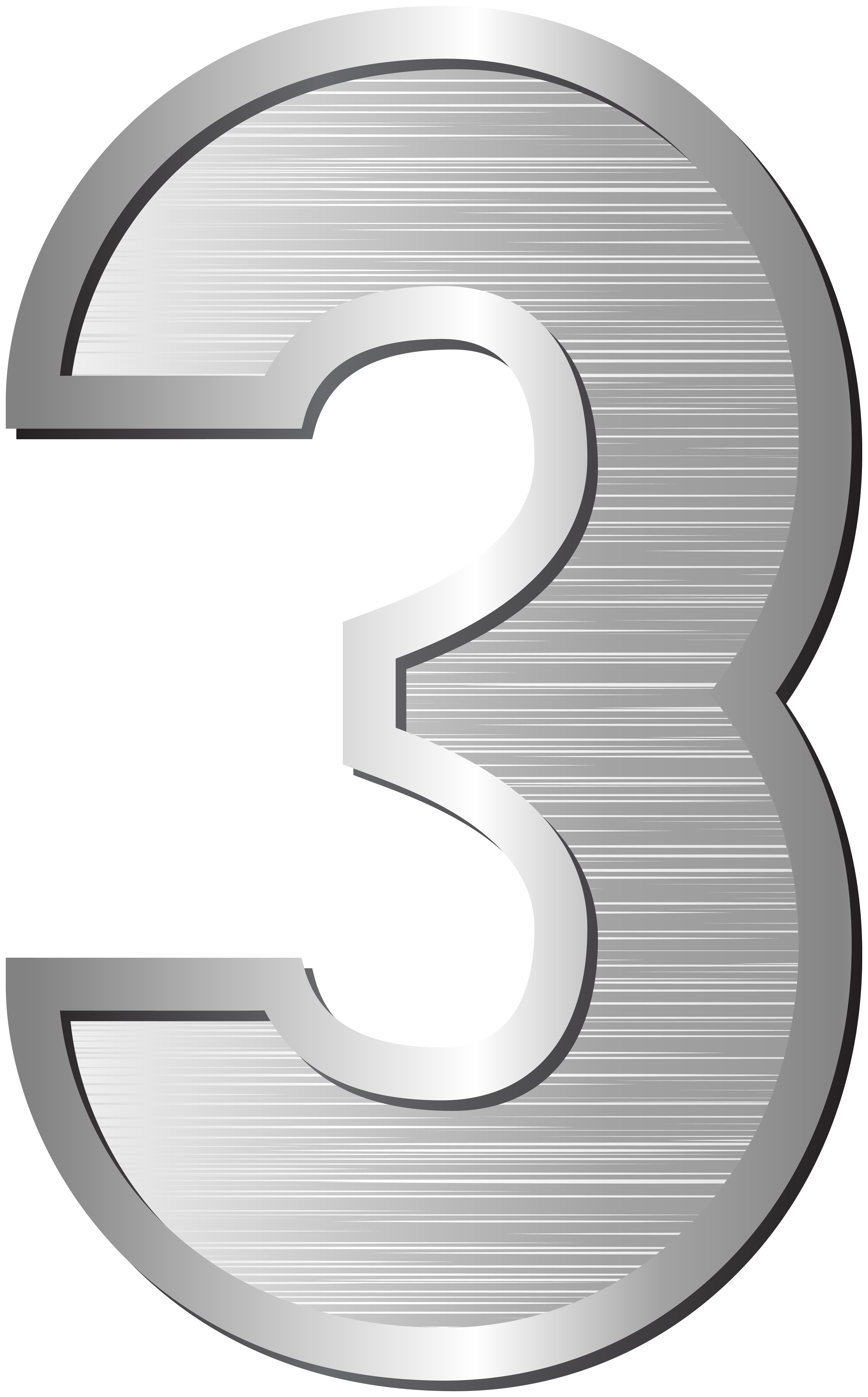 Number Three Silver PNG Clip Art Image | Gallery Yopriceville - High ...