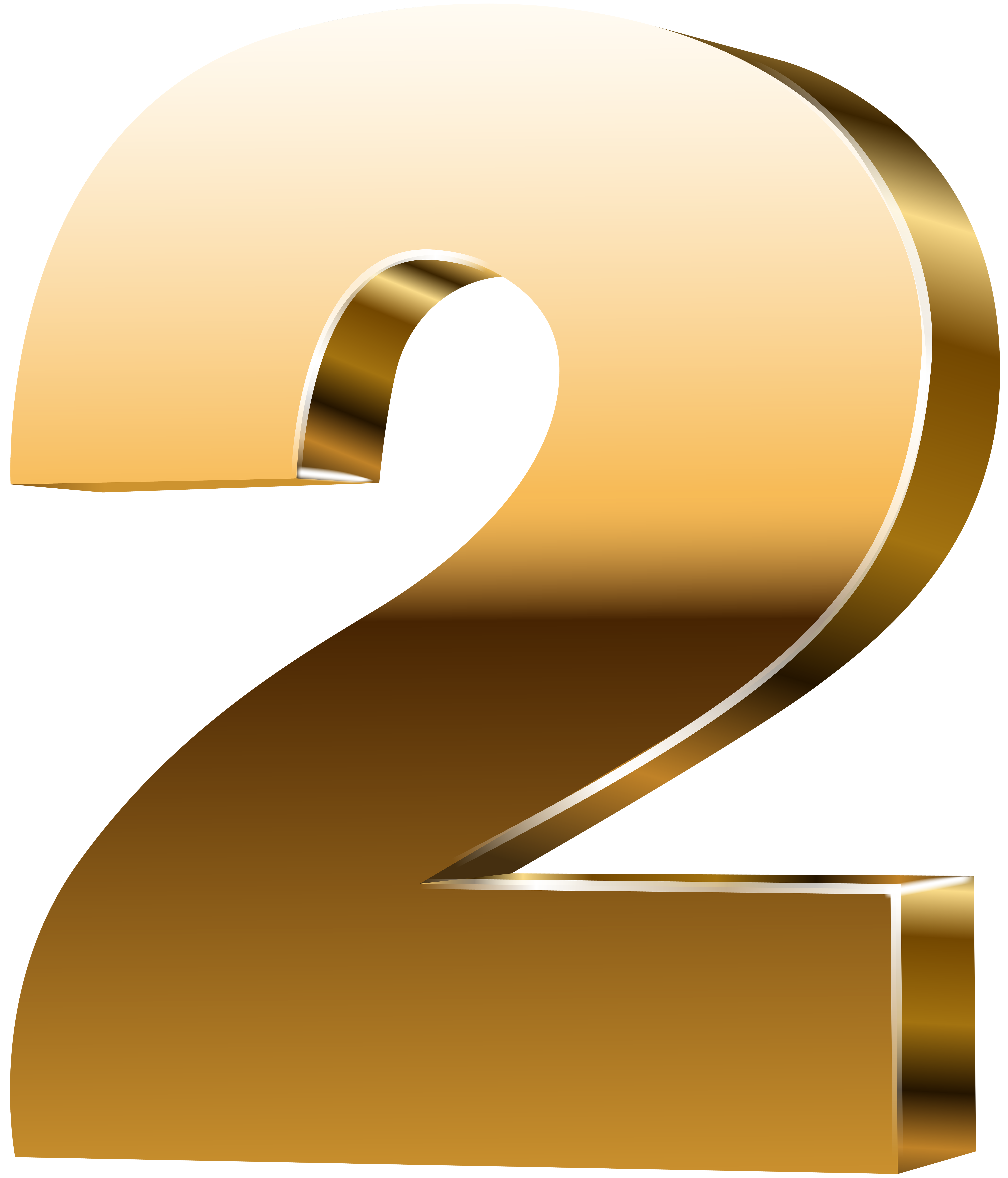 Number Two 3D Gold PNG Clip Art Image | Gallery Yopriceville - High ...