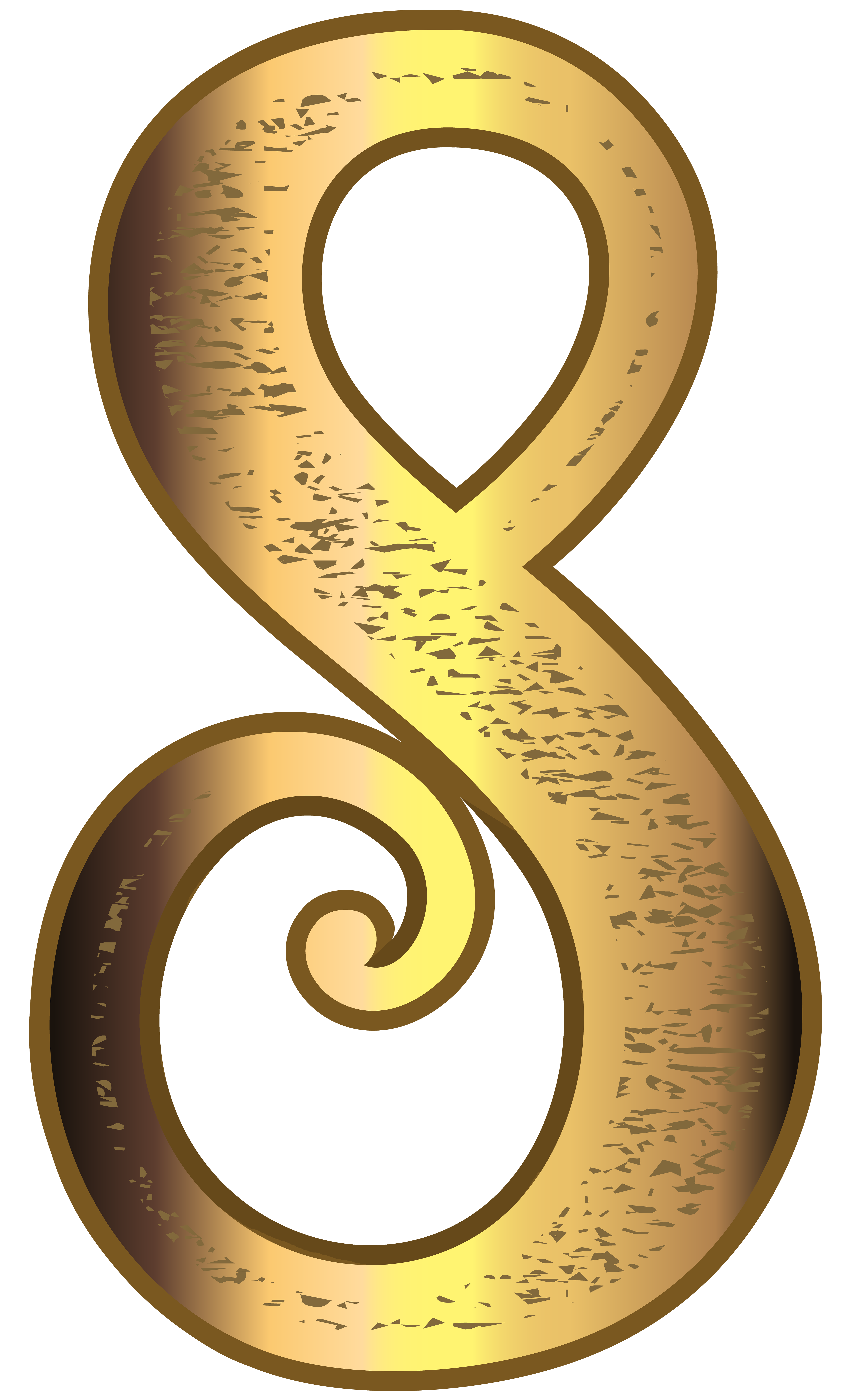 Old Gold Number Eight Transparent PNG Image | Gallery Yopriceville ...