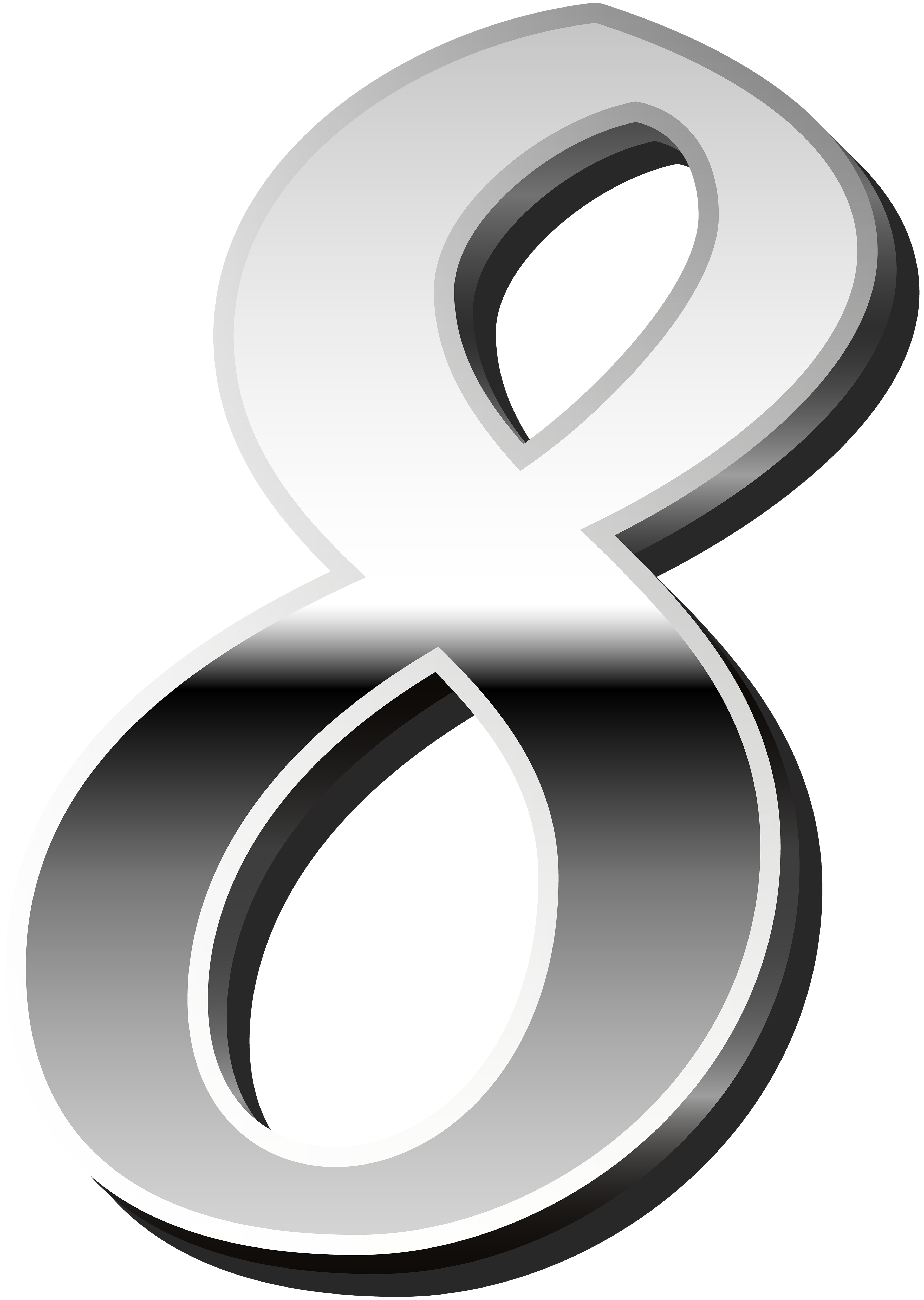 Silver Number Eight PNG Clip Art | Gallery Yopriceville - High-Quality ...