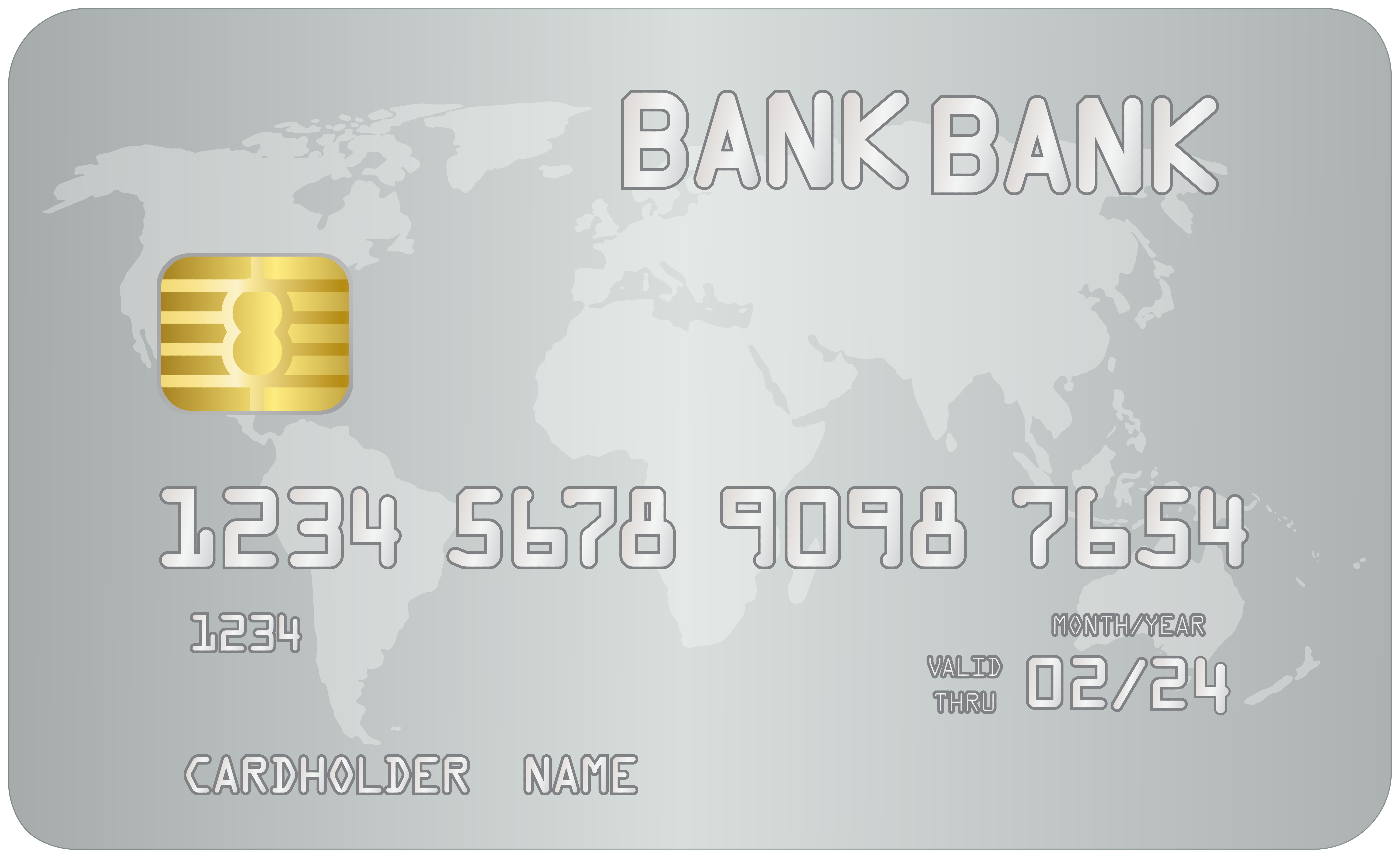 Silver Bank Card PNG Clipart | Gallery Yopriceville - High-Quality Free ...