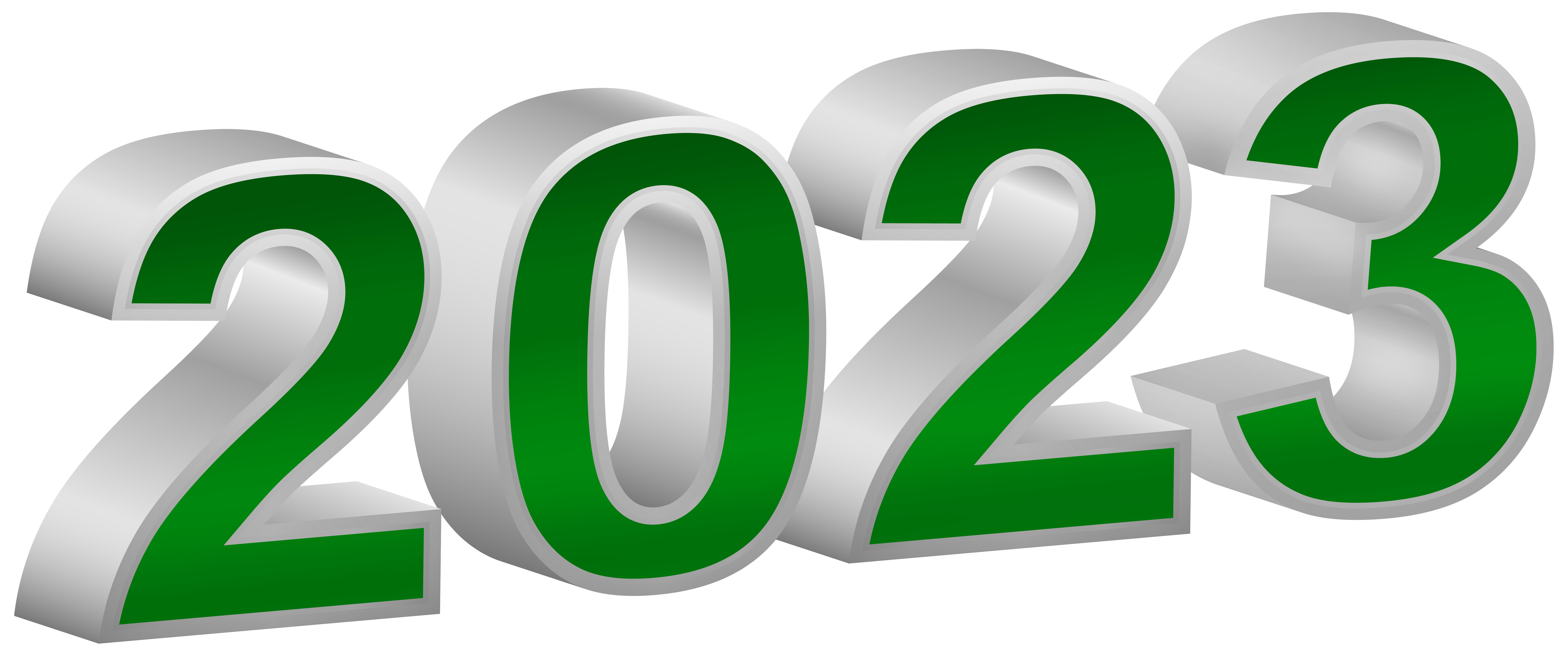 2023 Green White 3D PNG Transparent Clipart | Gallery Yopriceville ...