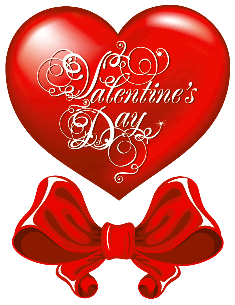 Valentines Day Heart And Red Bow Png Clipart Picture Gallery
