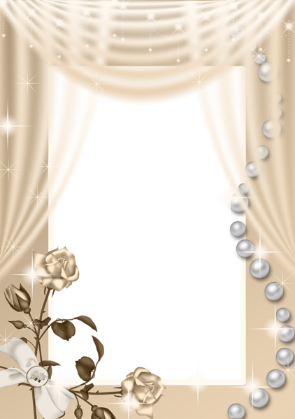 Cream PNG Roses Frame | Gallery Yopriceville - High-Quality Free Images ...