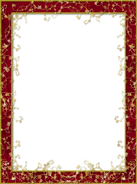 Red Transparent PNG Frame with Gold Flowers | Gallery Yopriceville ...