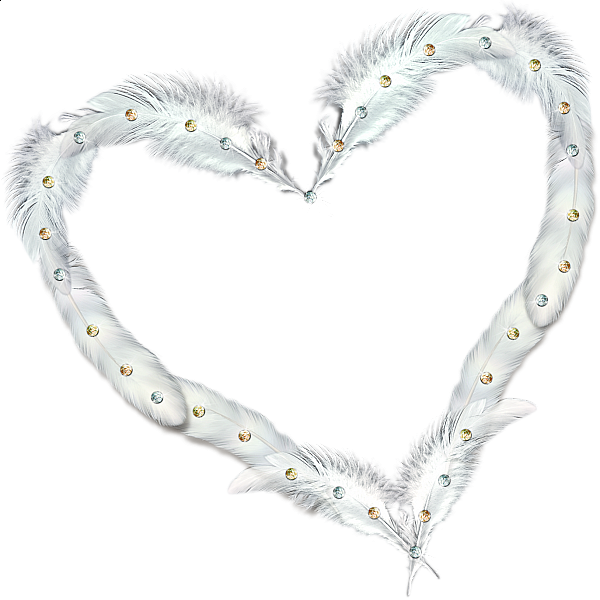 Transparent Heart Frame with Feathers and Diamonds | Gallery ...