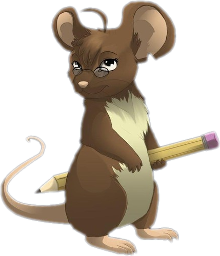 Brown Mouse with Pencil Cartoon Clipart | Gallery Yopriceville - High ...