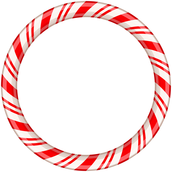 Candy Cane Round Border Frame Transparent Clip Art | Gallery ...