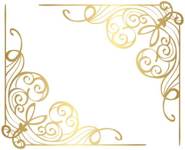 Fancy Gold Corner Borders Png