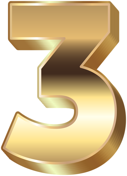 3d Gold Number Three Png Clip Art Gallery Yopriceville High Quality