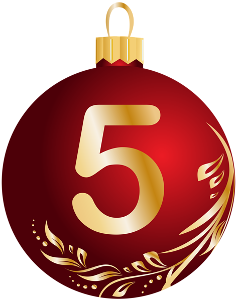 Christmas Ball Number Five Transparent PNG Clip Art Image | Gallery ...