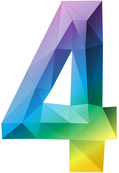 Colorful Number Four PNG Clipart | Gallery Yopriceville - High-Quality ...