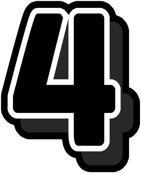 Number Four Clipart Black And White