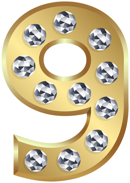 Nine Gold Number Png Clipart In 2020 Clip Art Free Clip Art Gold Number