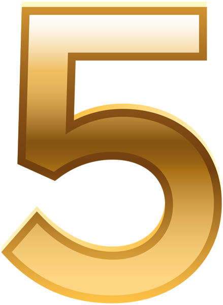 Number Five Golden Transparent PNG Image | Gallery Yopriceville - High ...