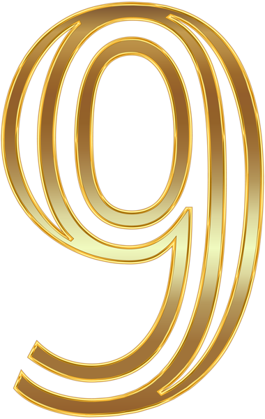 Number Nine Gold Shining Png Clip Art Image Birthday Cake Topper Porn