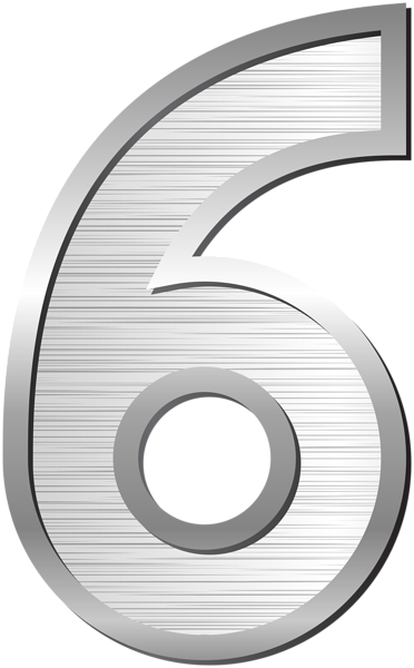 Number Six Silver PNG Clip Art Image | Gallery Yopriceville - High ...