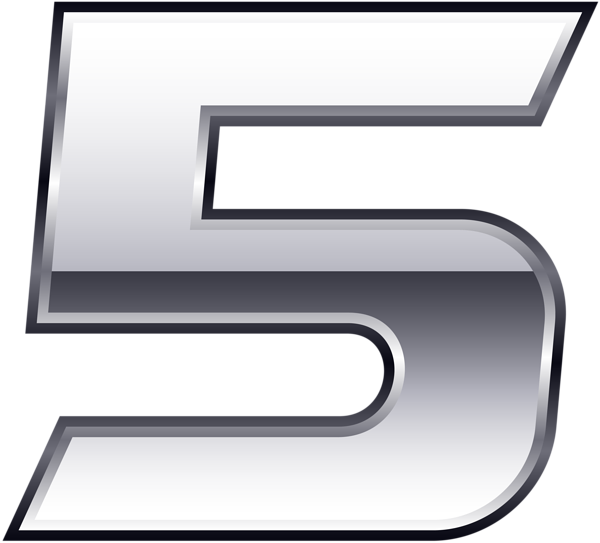 Silver Number Five Transparent PNG Clip Art | Gallery Yopriceville ...