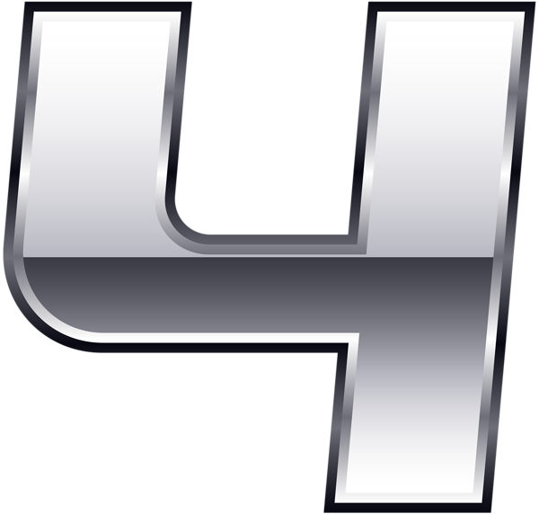 Silver Number Four Transparent PNG Clip Art | Gallery Yopriceville ...