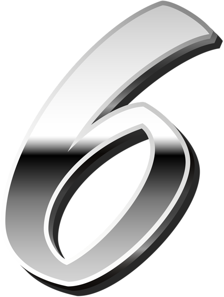 Silver Number Six PNG Clip Art | Gallery Yopriceville - High-Quality ...