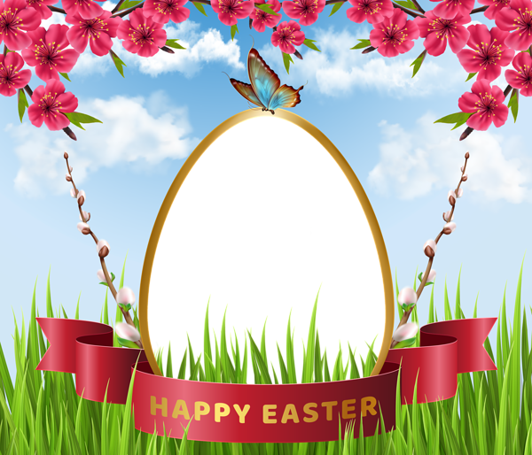 Happy Easter PNG Transparent Frame | Gallery Yopriceville - High-Quality Free Images and ...