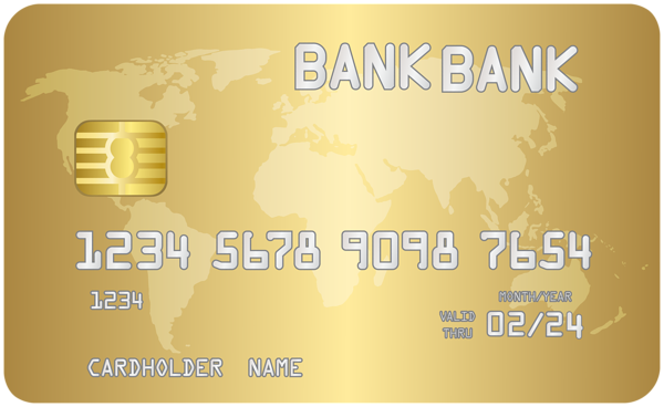 Gold Bank Card PNG Clipart | Gallery Yopriceville - High-Quality Free ...