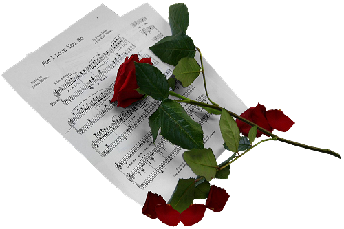 Transparent Sheet Music with Rose | Gallery Yopriceville - High-Quality ...