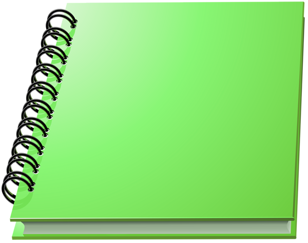 Spiral Notebook Green PNG Clip Art Image | Gallery Yopriceville - High ...