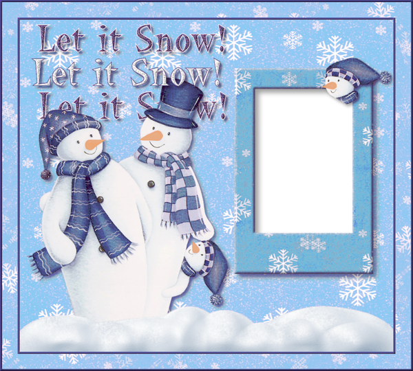 Transparent Christmas Photo Frame with Snowmans Let it Snow | Gallery ...