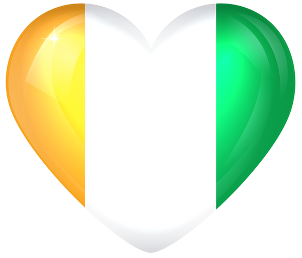 Cote d'Ivoire Large Heart Flag | Gallery Yopriceville - High-Quality ...