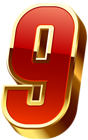 Number Nine Gold Red Transparent Image | Gallery Yopriceville - High ...